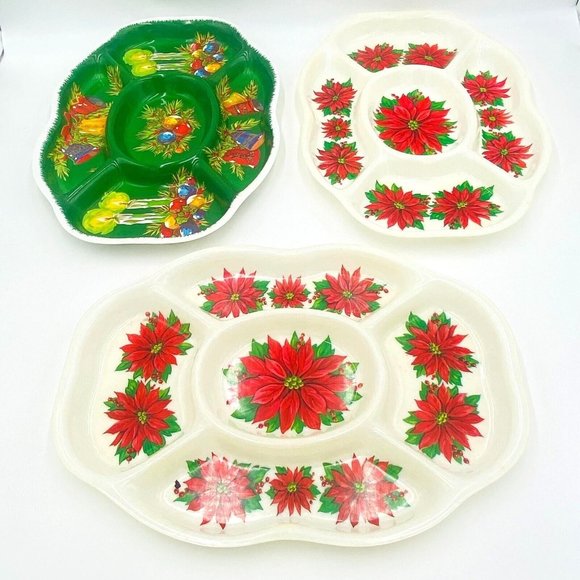 Unbranded | Dining | Vintage 97s Plastic Christmas Divided Serving ...
